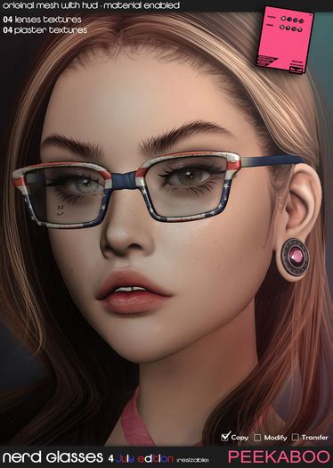 Second Life Marketplace Peekaboo Nerd Glasses 4july Se