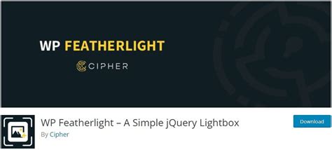 Free WordPress Plugin WP Featherlight A Simple JQuery Lig