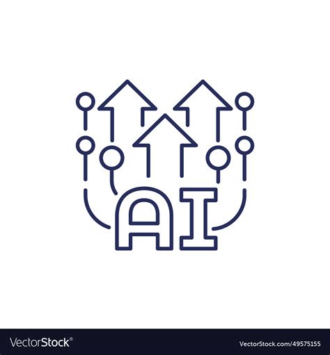 Ai Technology Evolution Line Icon Royalty Free Vector Image