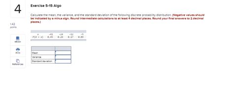 Solved Exercise Algo Calculate The Mean The Chegg Com
