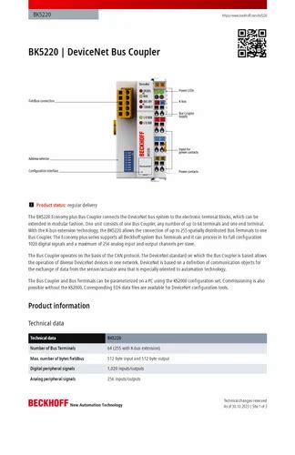 Bk5250 Beckhoff Devicenet Compact Bus Coupler At ₹ 30000 Data Bus Coupler In New Delhi Id