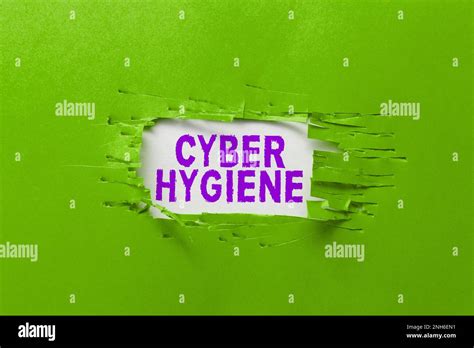 Writing Displaying Text Cyber Hygiene Word Written On Steps That Computer Users Take To Improve