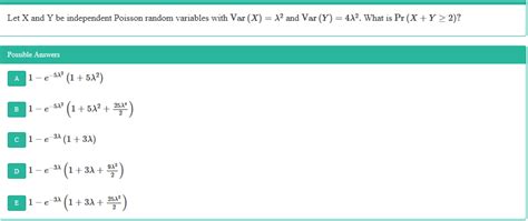 Solved Let X And Y Be Independent Poisson Random Variables