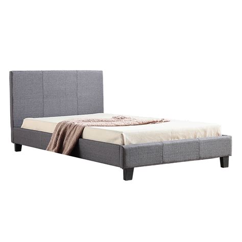 Buy King Single Linen Fabric Bed Frame Grey Upinteriors