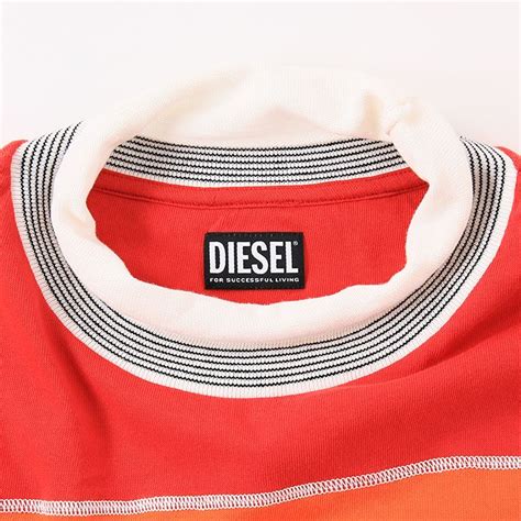 【楽天市場】 Diesel ディーゼル メンズ クラック加工ロゴプリント コットン 半袖tシャツ カットソー【t Ollar】【サイズxl】【1サイズ程大きめのサイズ感】【オレンジ】die M