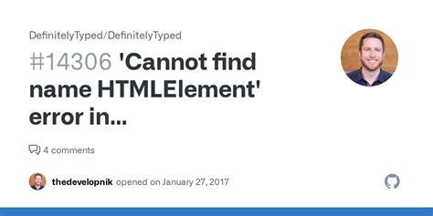 Cannot Find Name Htmlelement Error In Typeswebdriverio · Issue 14306 · Definitelytyped