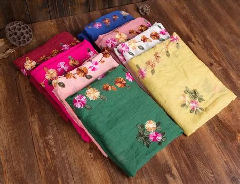 印度尼泊尔民族风刺绣棉麻围巾春夏款旅游度假拍照披肩遮阳防嗮 虎窝淘