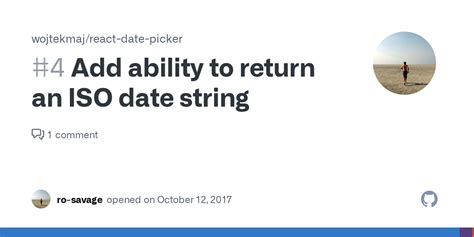 Add Ability To Return An Iso Date String · Issue 4 · Wojtekmajreact