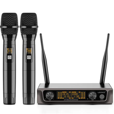Wireless Microphone System Metal Dual Professional Uhf Cordless Dynamic Karaoke Handheld Mics
