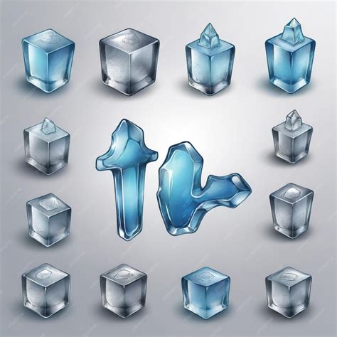Premium Vector A Set Of Different Shapes Of Ice Cubes