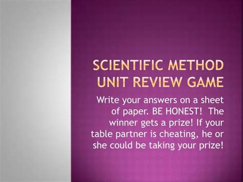Ppt Scientific Method Unit Review Game Powerpoint Presentation Free Download Id6508984