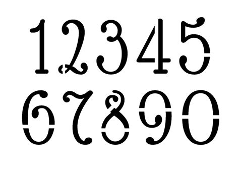 Fancy Cursive Numbers Vintage Numbers Set Royalty Free Vector Image