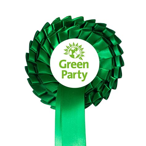 Green Party Two Tier Rosette Political Rosettes