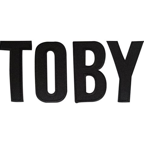 Toby Name Patch Embroidered Letters Tag Label Badge Iron Sew On Clothe
