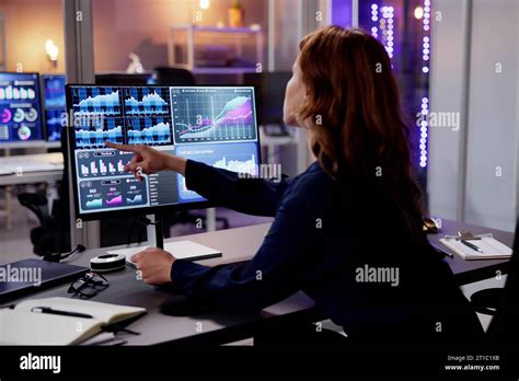 Financial Business Analytics Data Dashboard Analyst Woman Stock Photo Alamy