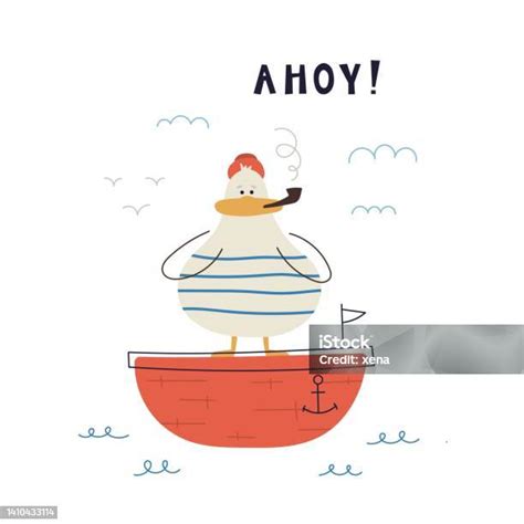 아호이 아이들의 손으로 그린 인쇄물 카드 아기 옷 페이지 보육원 포스터 라벨 전단지 배너 디자인 남자 아기에 대한 스톡 벡터