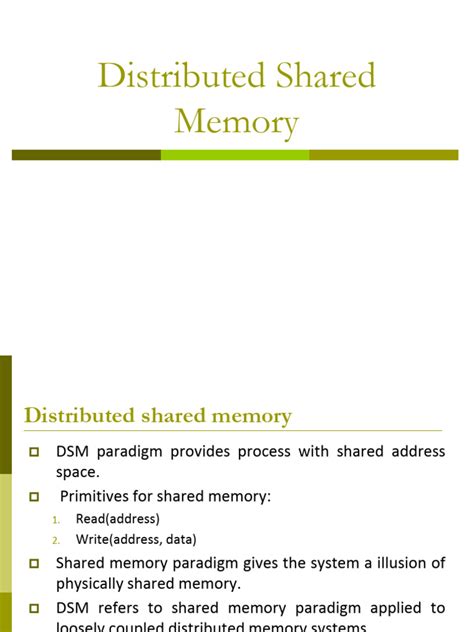 Distributed Shared Memory Revised Pdf Replication Computing