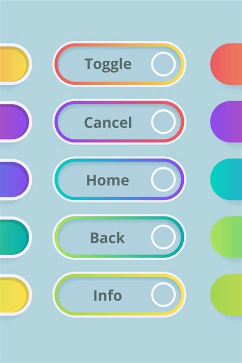Gradient Buttons Web Ui Elements Colored Template Vector Ac