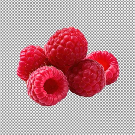 Premium PSD Raspberry With Leaves Raspberry Isolated On White Background