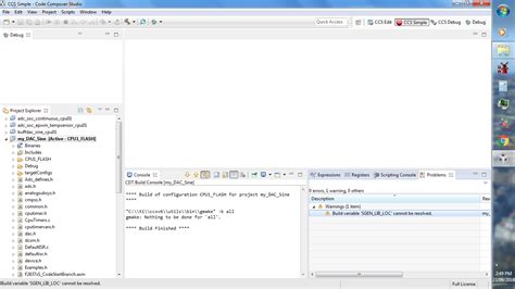 Regarding Warning Build Variable Sgenlibloc Cannot Be Resolved C2000 Microcontrollers