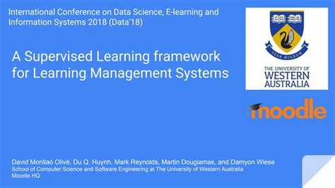 A Supervised Learning Framework For Learning Management Systems Ppt