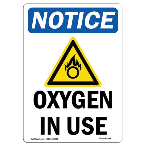 Signmission Oxygen In Use Sign With Symbol Wayfair