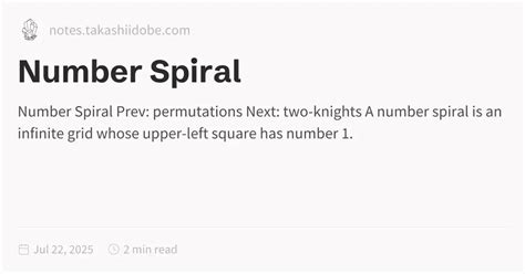 Number Spiral