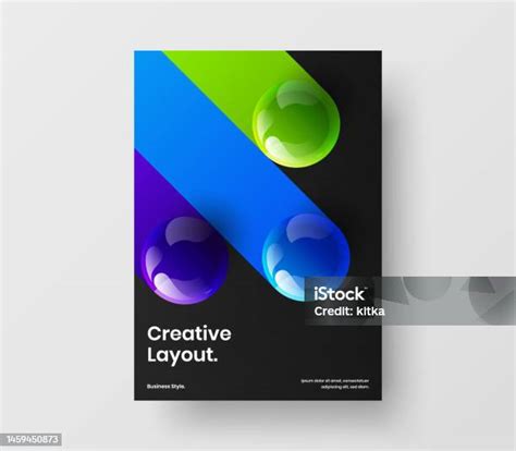 현대 3d 구체 포스터 그림입니다 추상 광고지 벡터 디자인 레이아웃 A4 용지에 대한 스톡 벡터 아트 및 기타 이미지 A4 용지 개념 고급 Istock