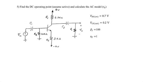 Solved Find The Dc Operating Point Assume Active ﻿and