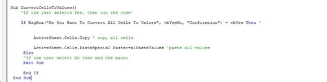 Using A Vba Message Box To Confirm A Macro