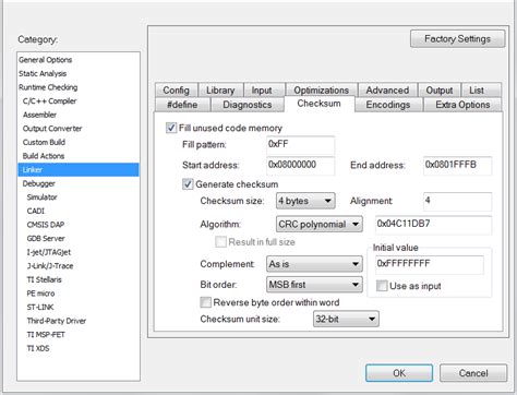 32 Bit Crc Calculation Of Flash For Stm32f070xb Stmicroelectronics Community