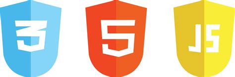html5 css3 js icon set web development logo icon set of html css and