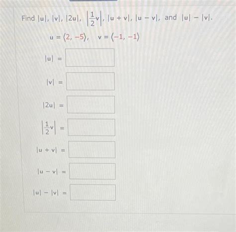 Solved Find U V 2u 21v U V Uv And Uv Chegg Com