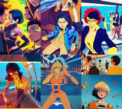 Scene From A Yacht Party Rafael Albuquerque Extremely Detailed