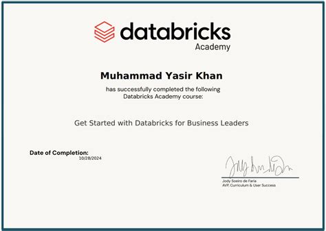 Muhammad Yasir Khan On Linkedin Just Completed Databricks For Business