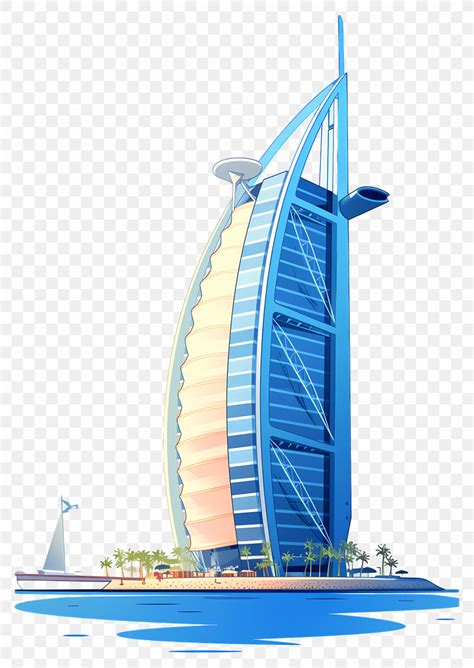 Burj Al Arab Iconic Sail Shaped Building With Modern Design Png