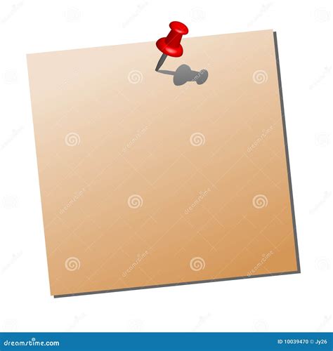 Note Paper With Pin Vector Stock Vector Illustration Of Bulletin Notepad 10039470