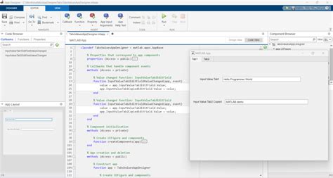 How To Pass Values Between 2 Tabs Of The Ui Of Matlab App Designer