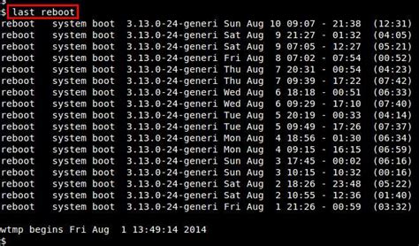 How To Check The Last Time System Was Rebooted On Linux