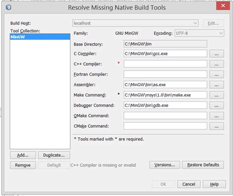 Windows Netbeans Ide For C Resolve Missing Native Build Tools Stack Overflow