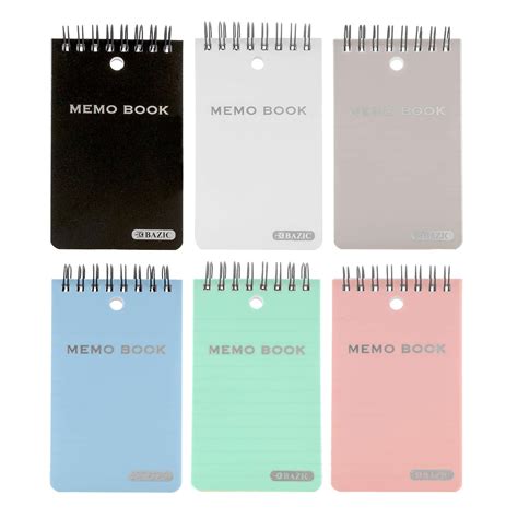 Bazic Small Notebook Memo Book 3x5 Spiral Pocket Size Pad Pastel