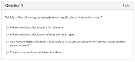 Solved Which Of The Following Statements Regarding Pareto Chegg