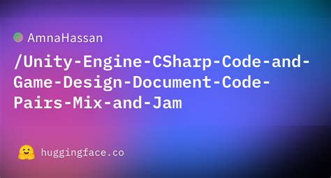 Amnahassanunity Engine Csharp Code And Game Design Document Code Pairs