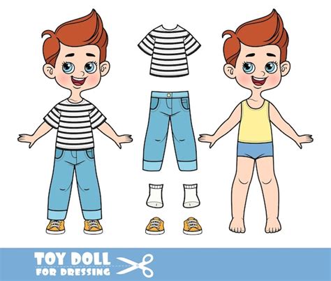 Niño De Dibujos Animados Vestido Y Ropa Por Separado Camiseta A Rayas