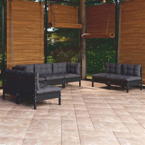 7 Piece Garden Lounge Set With Cushions Solid Pinewood Vidaxl Big W
