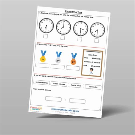 Year 1 Comparing Time Main Activity Resource Classroom Secrets
