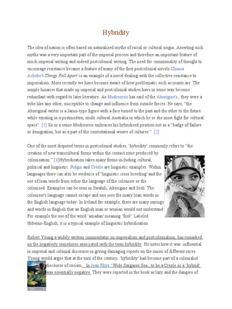 Hybridity Chinua Achebes Pdf Postcolonialism Colonialism