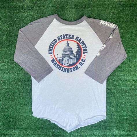 Vintage 80s Washington Dc Shirt Us Capitol Raglan Depop