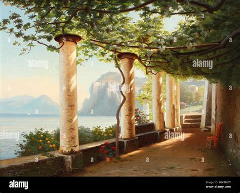 View Of Capri From A Pergola 1887 By Eiler Rasmussen Eilersen Stock
