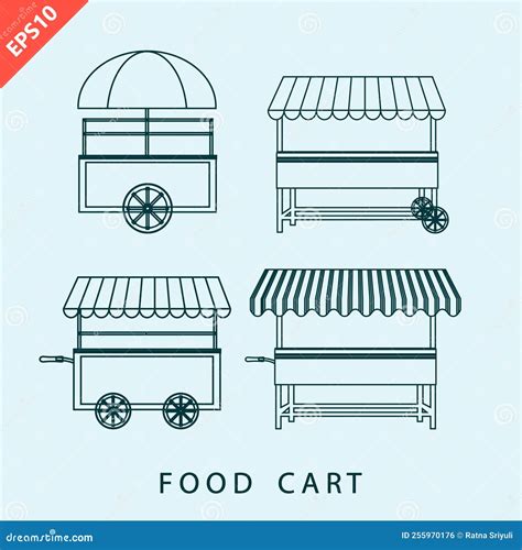 Food Cart Design Vector Flat Isolated Illustration Template Stock Vector Illustration Of